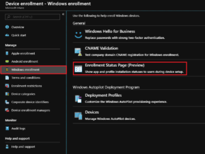 Windows Autopilot: Enrollment Status Page in Microsoft Intune - sepago